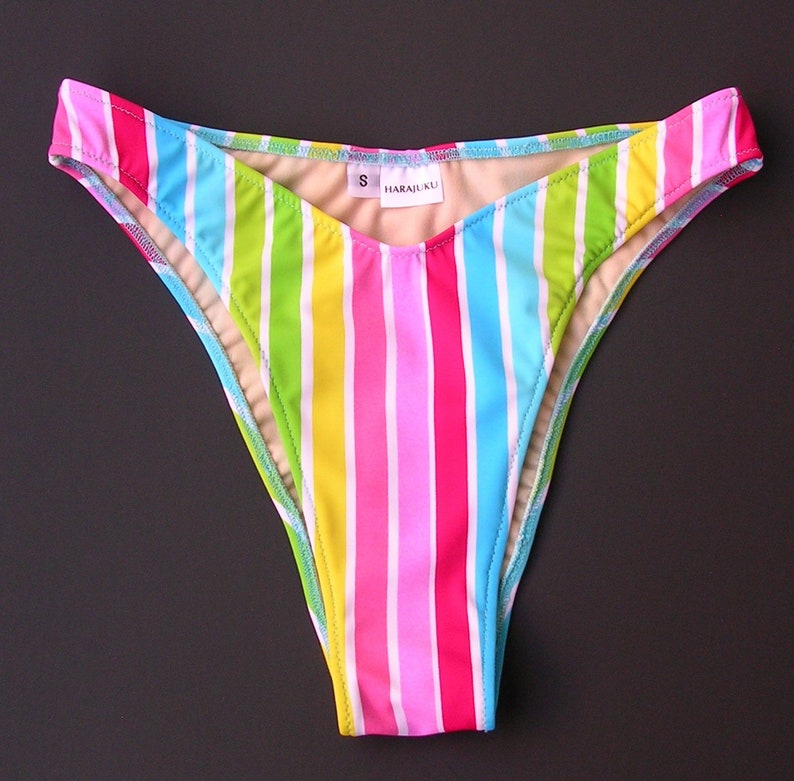 80s 90s High Leg Brazilian Bikini Bottom and Triangle Top in | Etsy