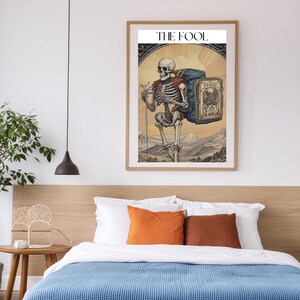 Vintage Skeleton Tarot Card Wall Art, the Fool Art Print, Retro Gothic ...