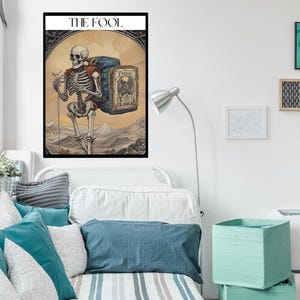 Vintage Skeleton Tarot Card Wall Art, the Fool Art Print, Retro Gothic ...