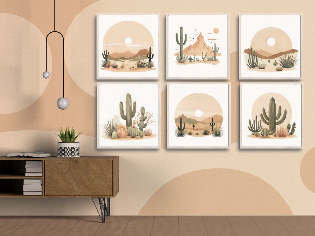 Set of 6 Boho Desert Wall Art Prints, Digital Download, Southwest Decor ...