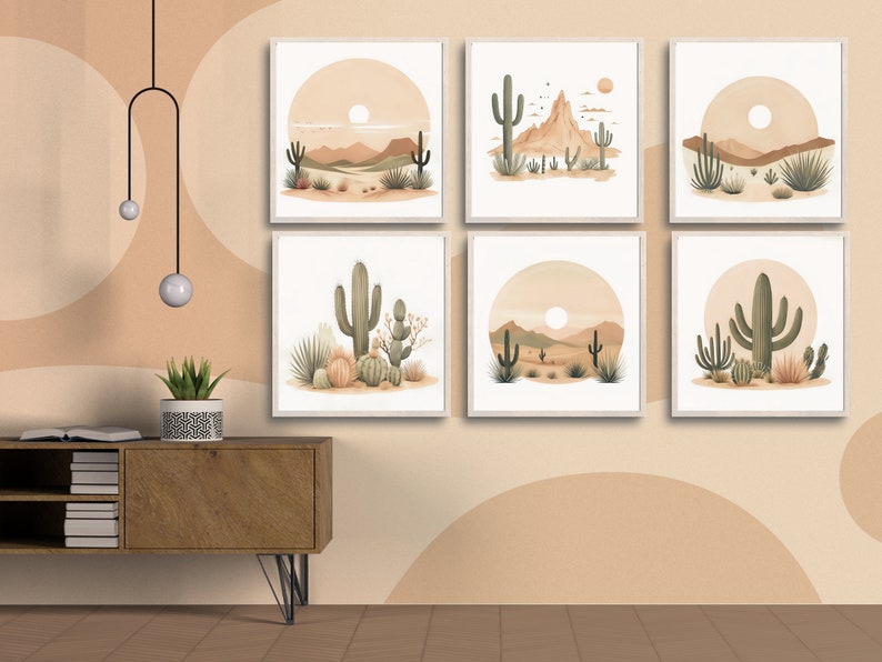 Set of 6 Boho Desert Wall Art Prints, Digital Download, Southwest Decor ...