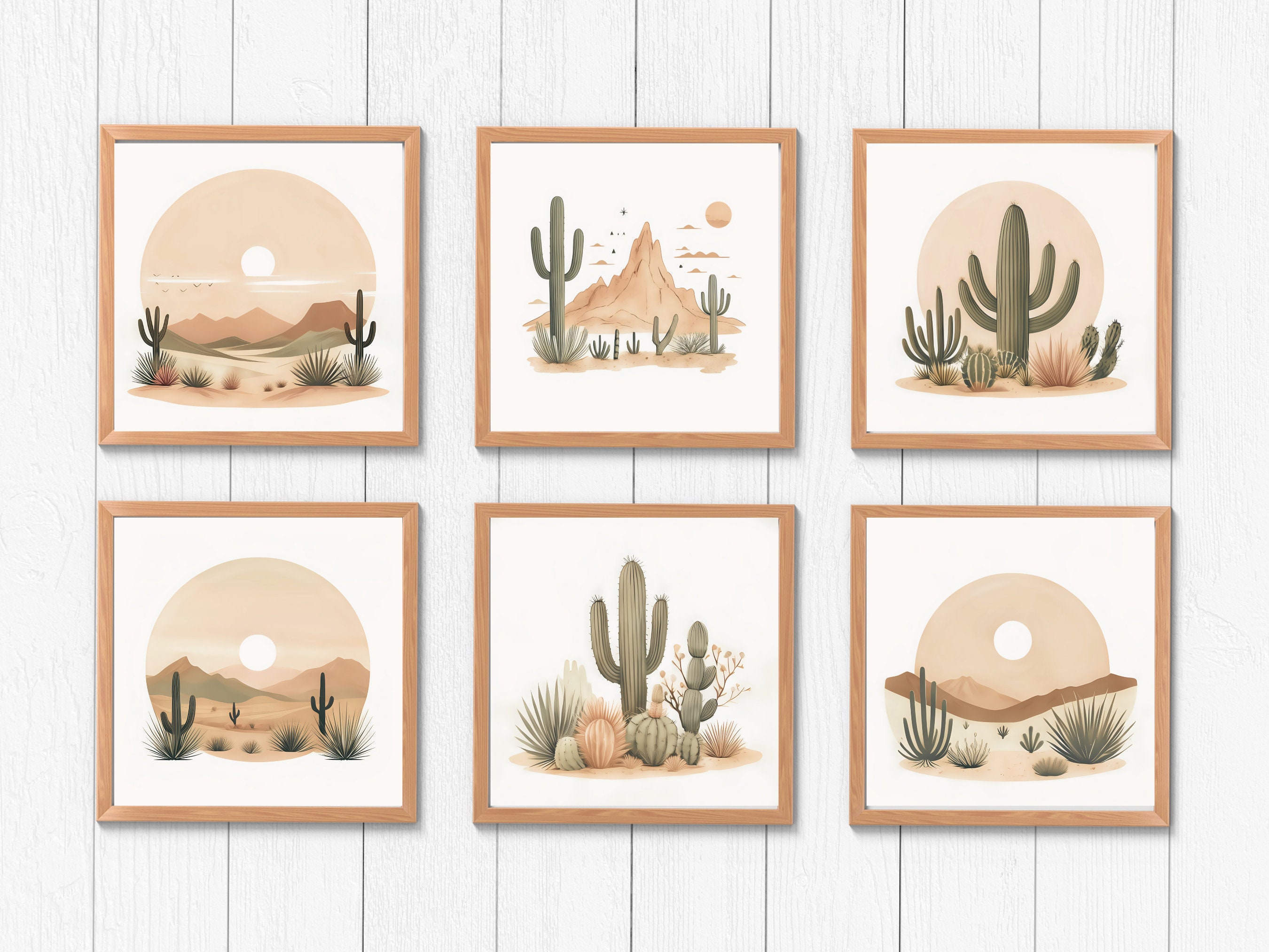 Set of 6 Boho Desert Wall Art Prints, Digital Download, Southwest Decor ...