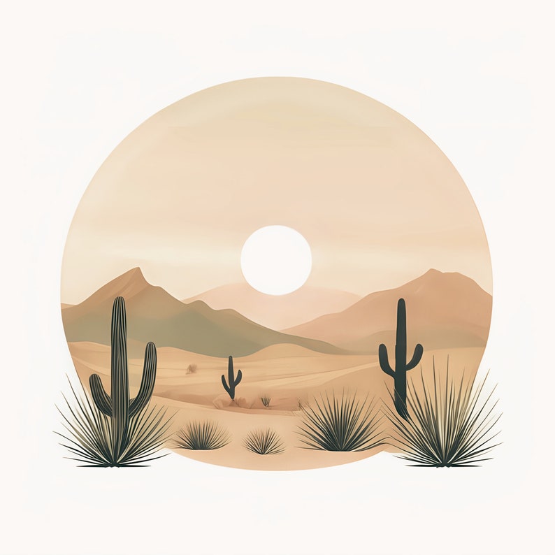 Set of 6 Boho Desert Wall Art Prints, Digital Download, Southwest Decor ...