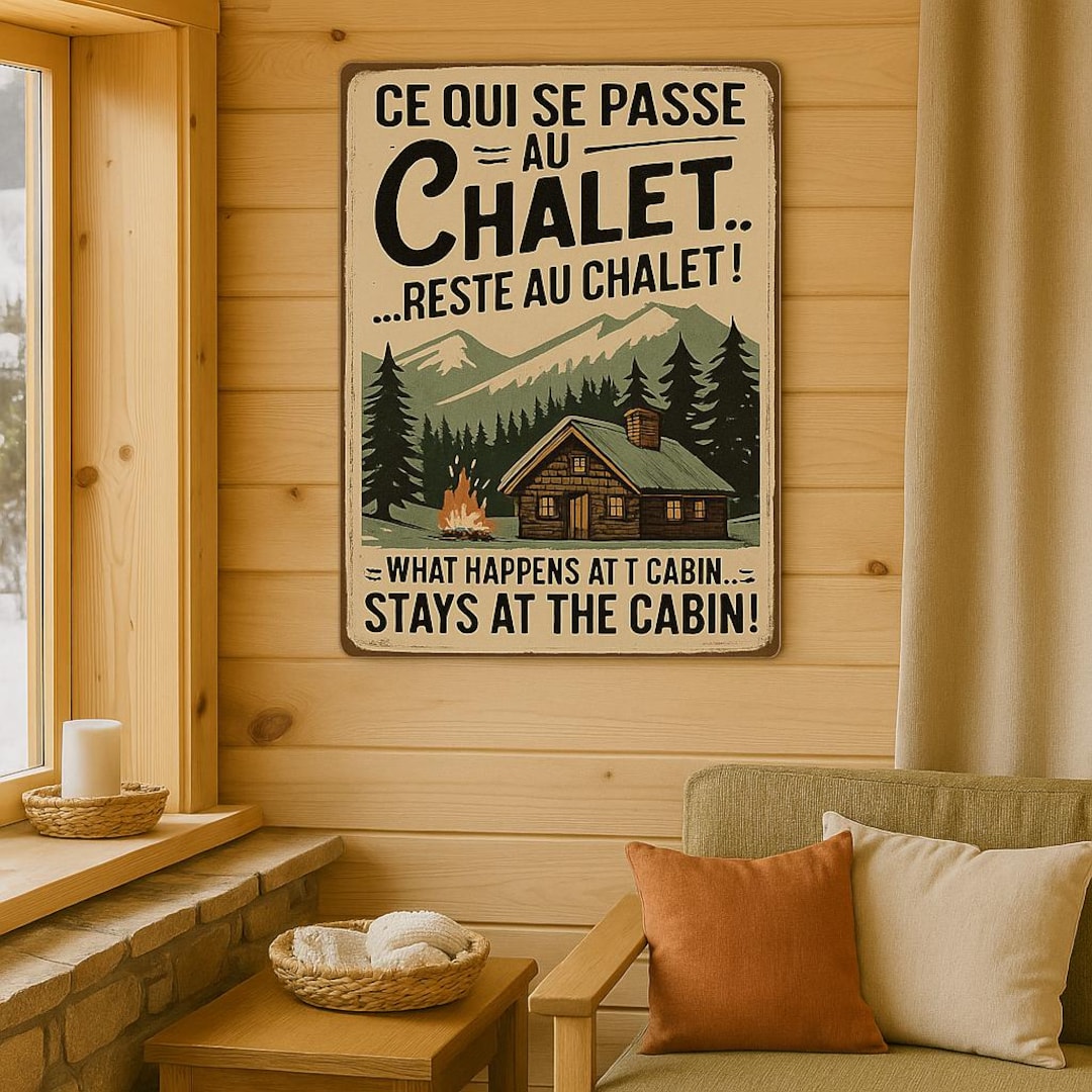 Funny Chalet Tin Sign: Rustic Cabin Wall Decor - Man Cave Art - Etsy