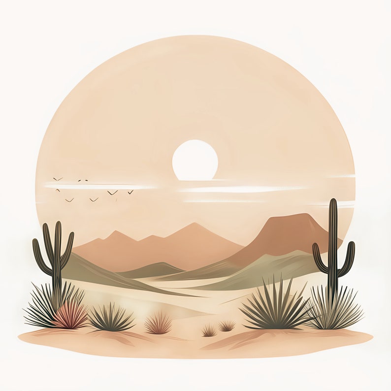 Set of 6 Boho Desert Wall Art Prints, Digital Download, Southwest Decor ...