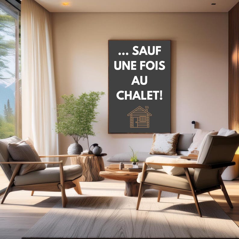 Sauf Une Fois Au Chalet Affiche à Imprimer, Citation Québécoise ...