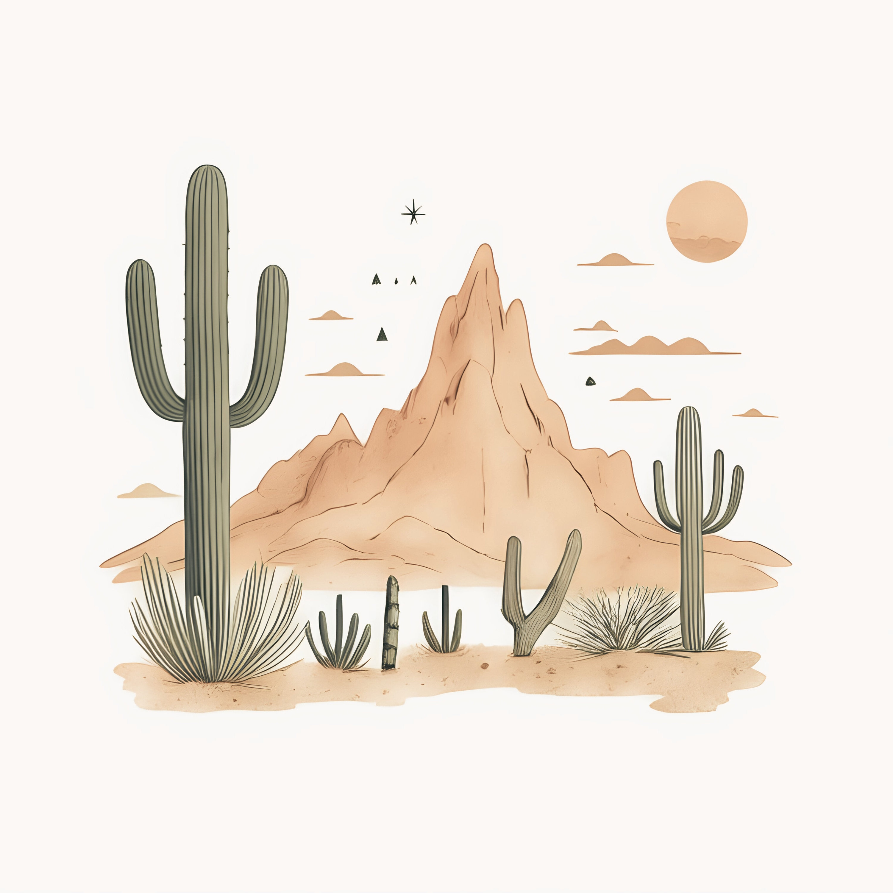 Set of 6 Boho Desert Wall Art Prints, Digital Download, Southwest Decor ...