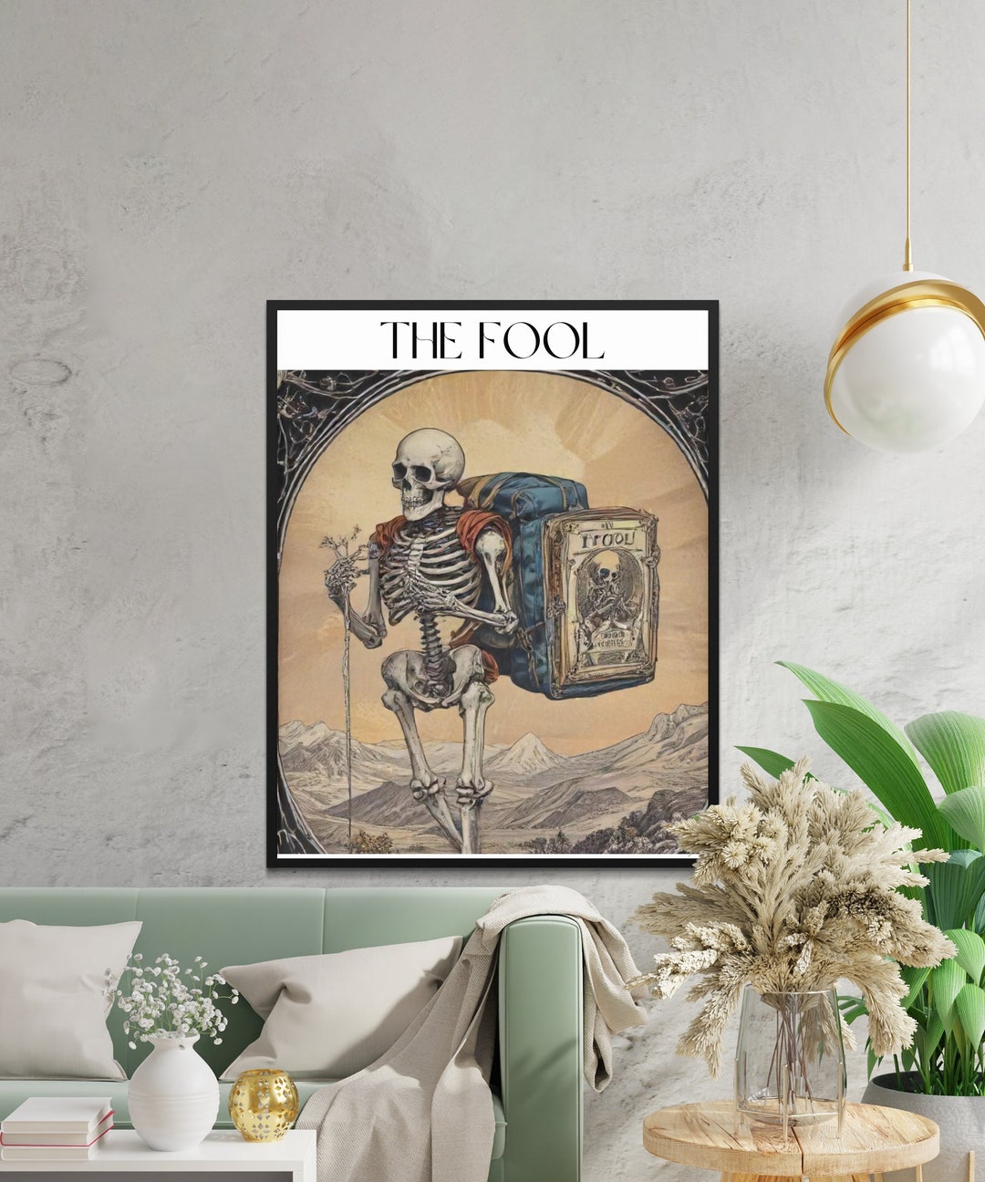 Vintage Skeleton Tarot Card Wall Art, the Fool Art Print, Retro Gothic ...