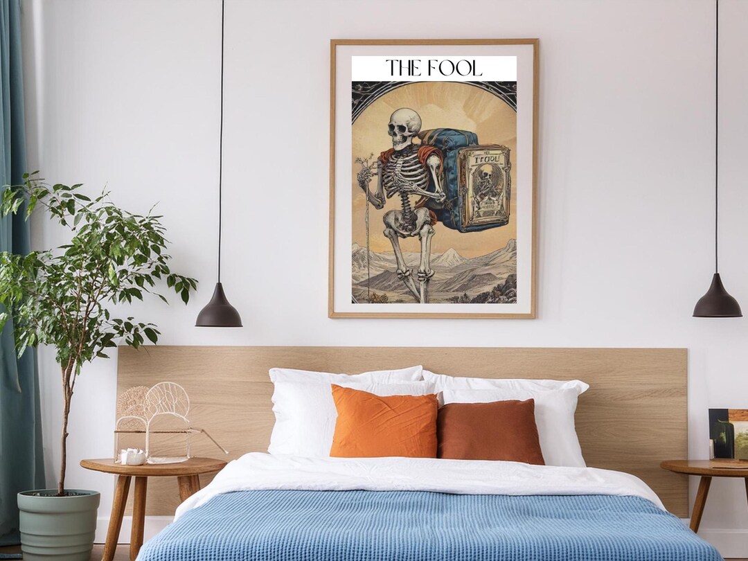 The Fool Tarot Card Print Vintage Gothic Wall Art Occult Mystical Decor ...