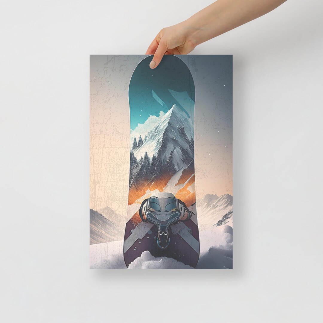 Large Snowboard Poster - Museum-quality Unframed Cabin Decor, Teen ...