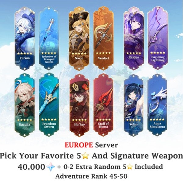 Genshin Account With All Characters - Etsy