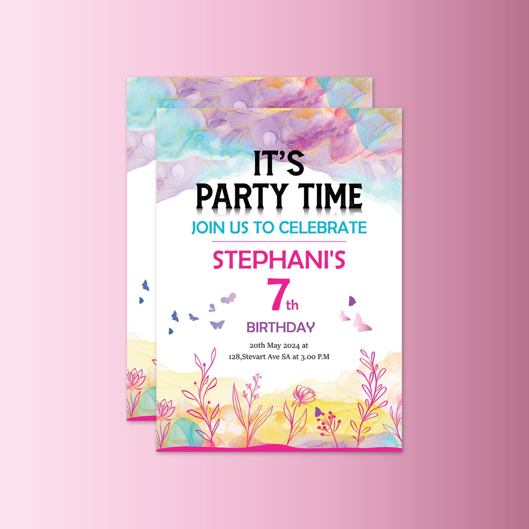 Designed Birthday Invitation Card Personalised Invite Birthday Card ...