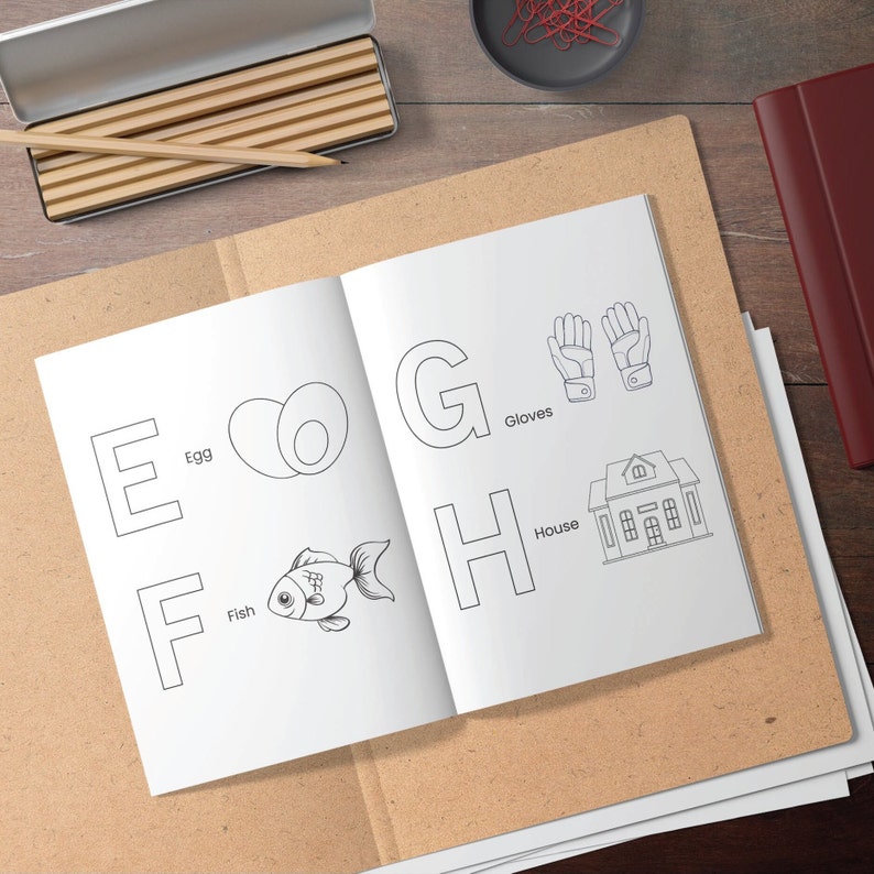 13 Pages Alphabet Colouring Book Printable for Kids Alphabet Coloring ...