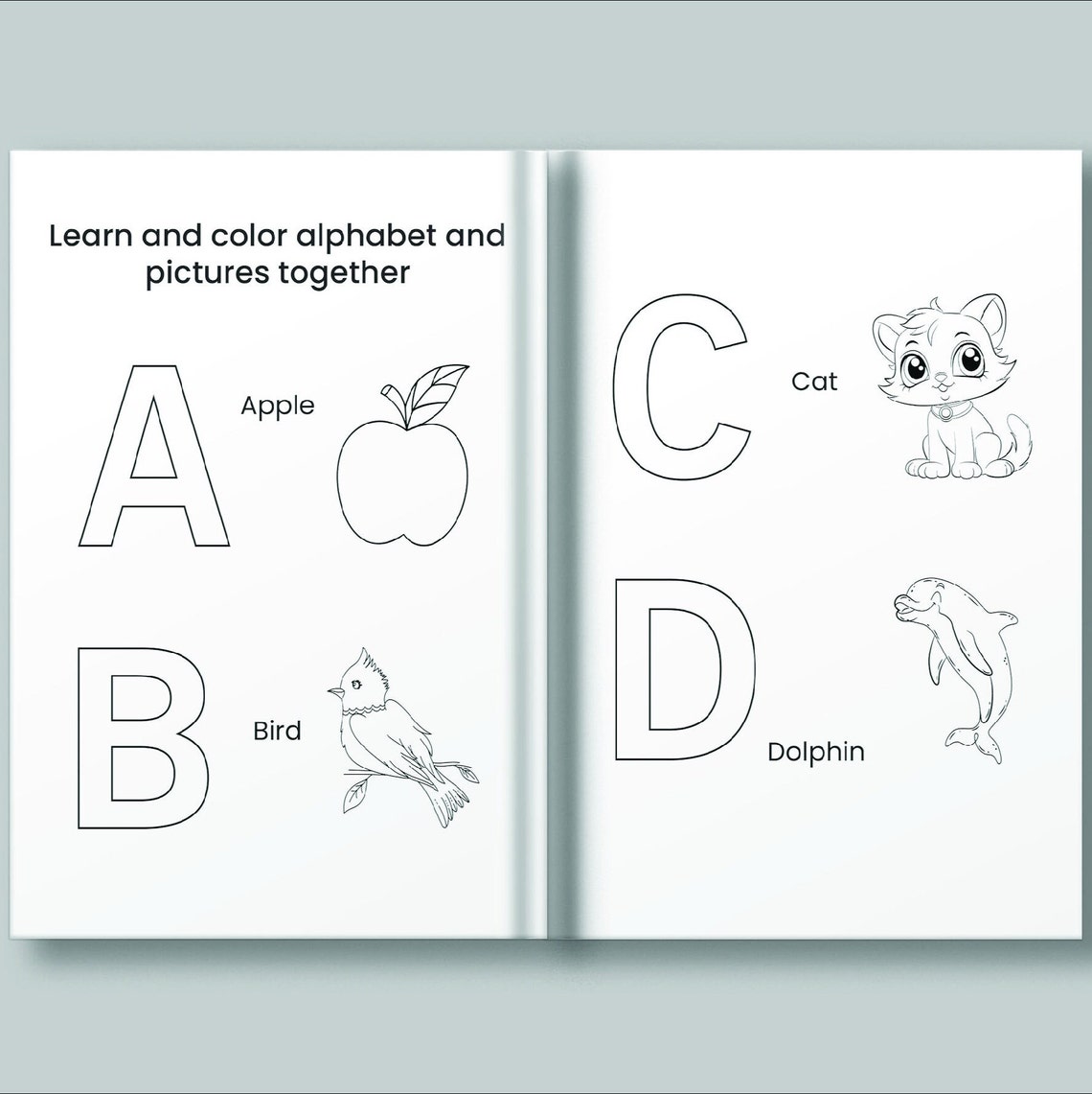 13 Pages Alphabet Colouring Book Printable for Kids Alphabet Coloring ...
