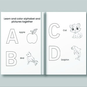 13 Pages Alphabet Colouring Book Printable for Kids Alphabet Coloring ...