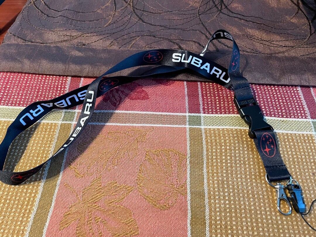 SUBARU Logo Emblem Nameplate Black Lanyard for Keys ID Card Badge ...