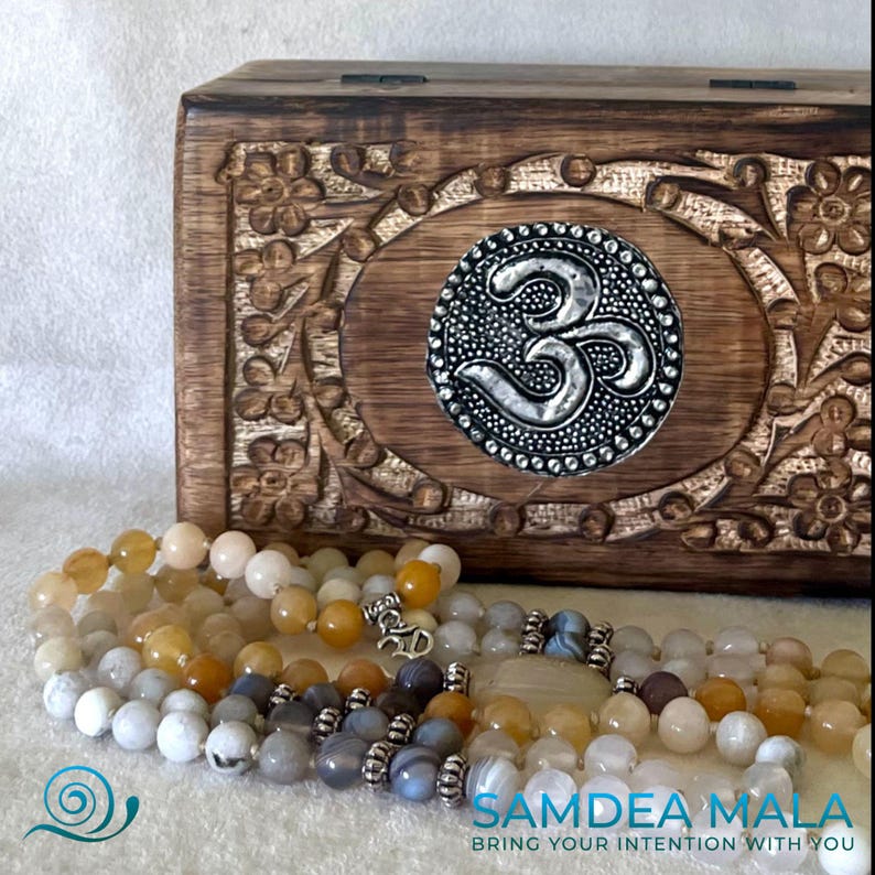 Om Carved Wooden Mala Box - Etsy