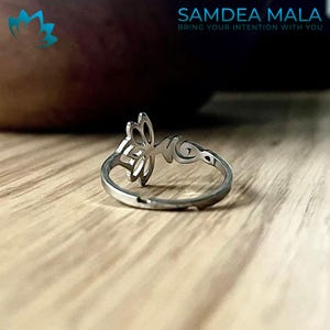 Unalome and Lotus Adjustable Ring – Stainless Steel Spiritual Jewelry ...