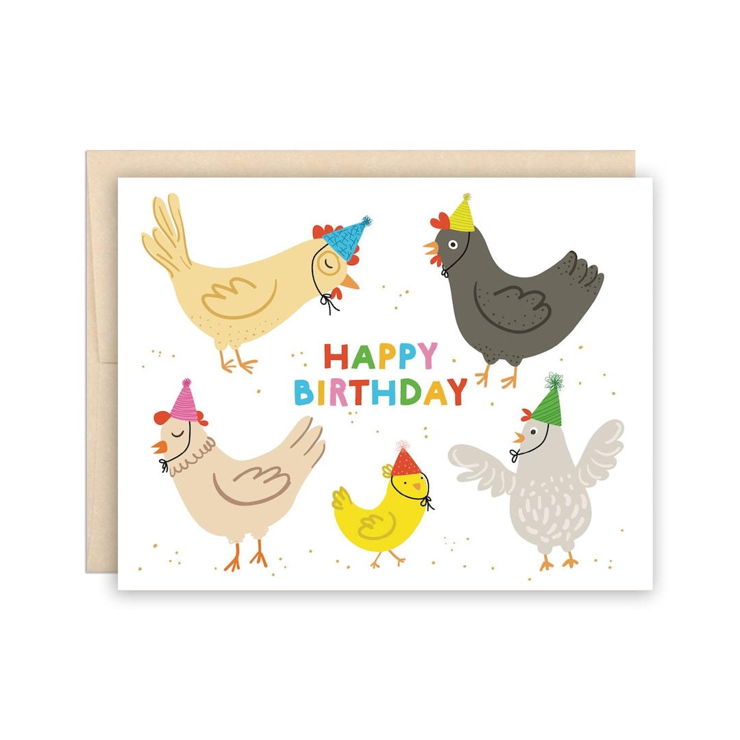 Cute Chickens Happy Birthday Birthday Card, Kid Birthday, Child ...