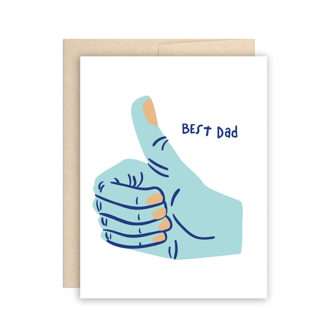 Funny Thumbs up Dad Father's Day Card, Best Dad Card, Happy Father's ...