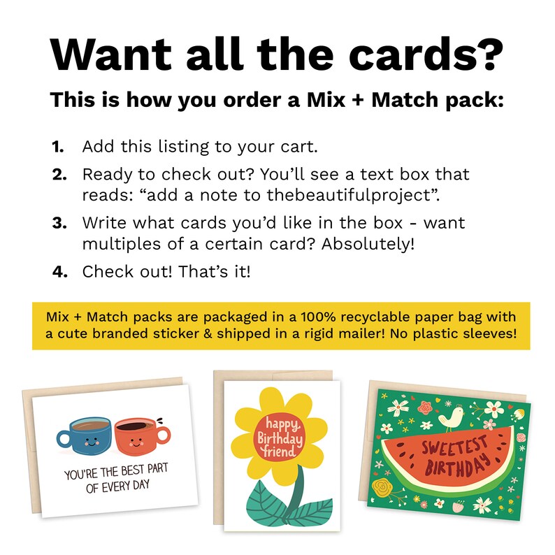 Mix and Match Any 3 Cards Greeting Card Set Card Sale Any - Etsy