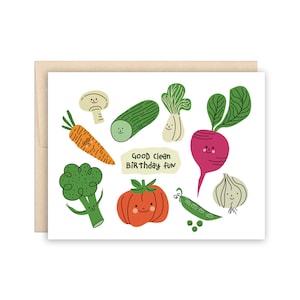 Cute Vegetable Birthday Card, Funny Clean Eating Birthday Card ...