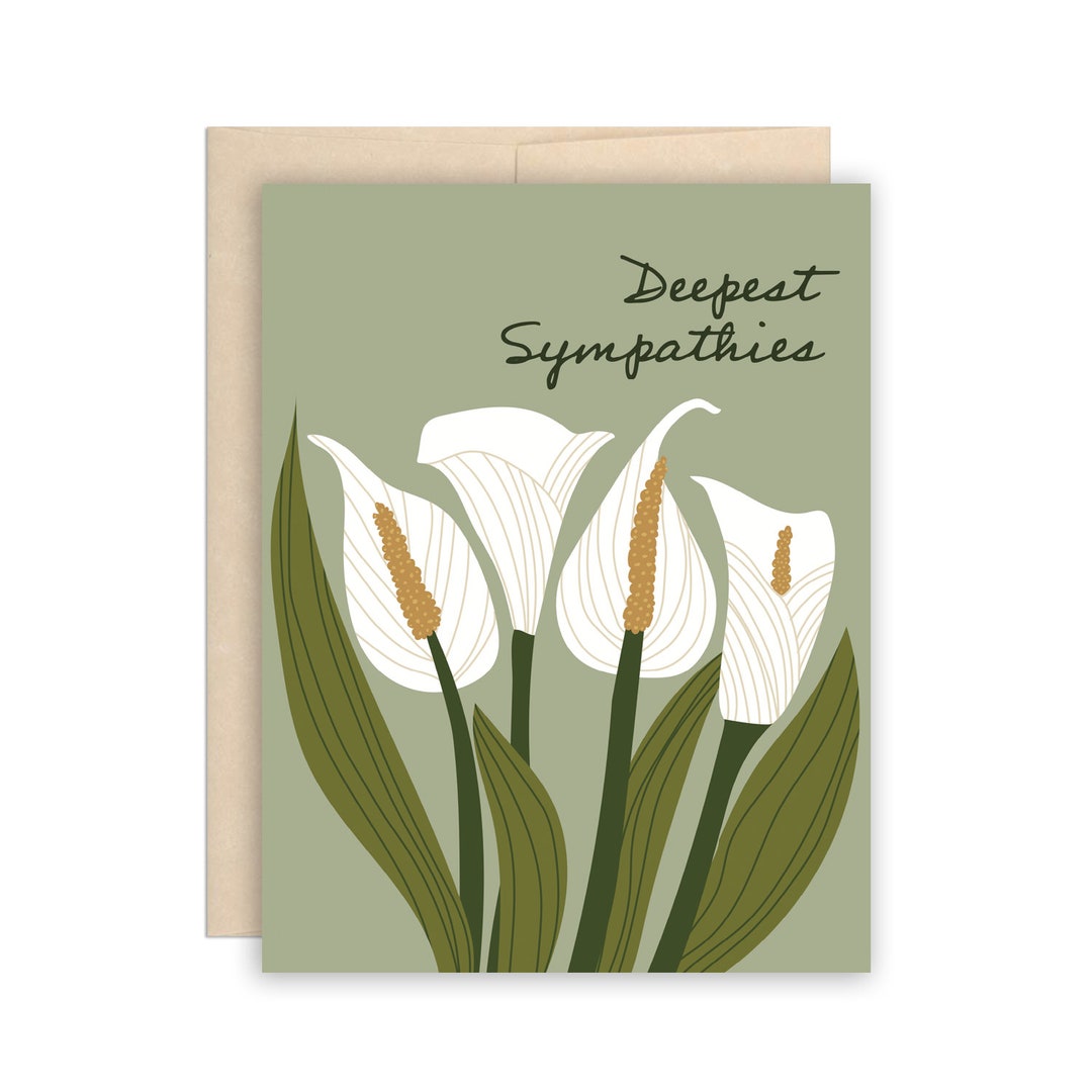 Calla Lily Sympathy Card: Loss, Condolences - Etsy