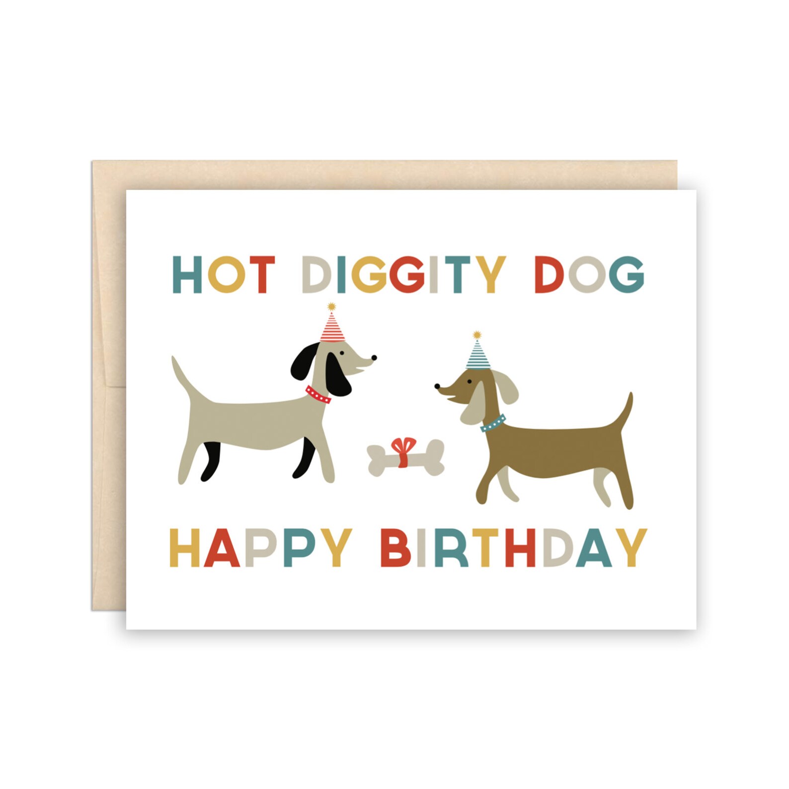 Cute Birthday Card Hot Diggity Dog Greeting Card Dog - Etsy