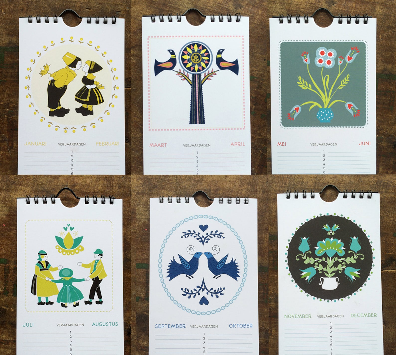 Dutch Folk Art Birthday Perpetual Calendar - Etsy Canada
