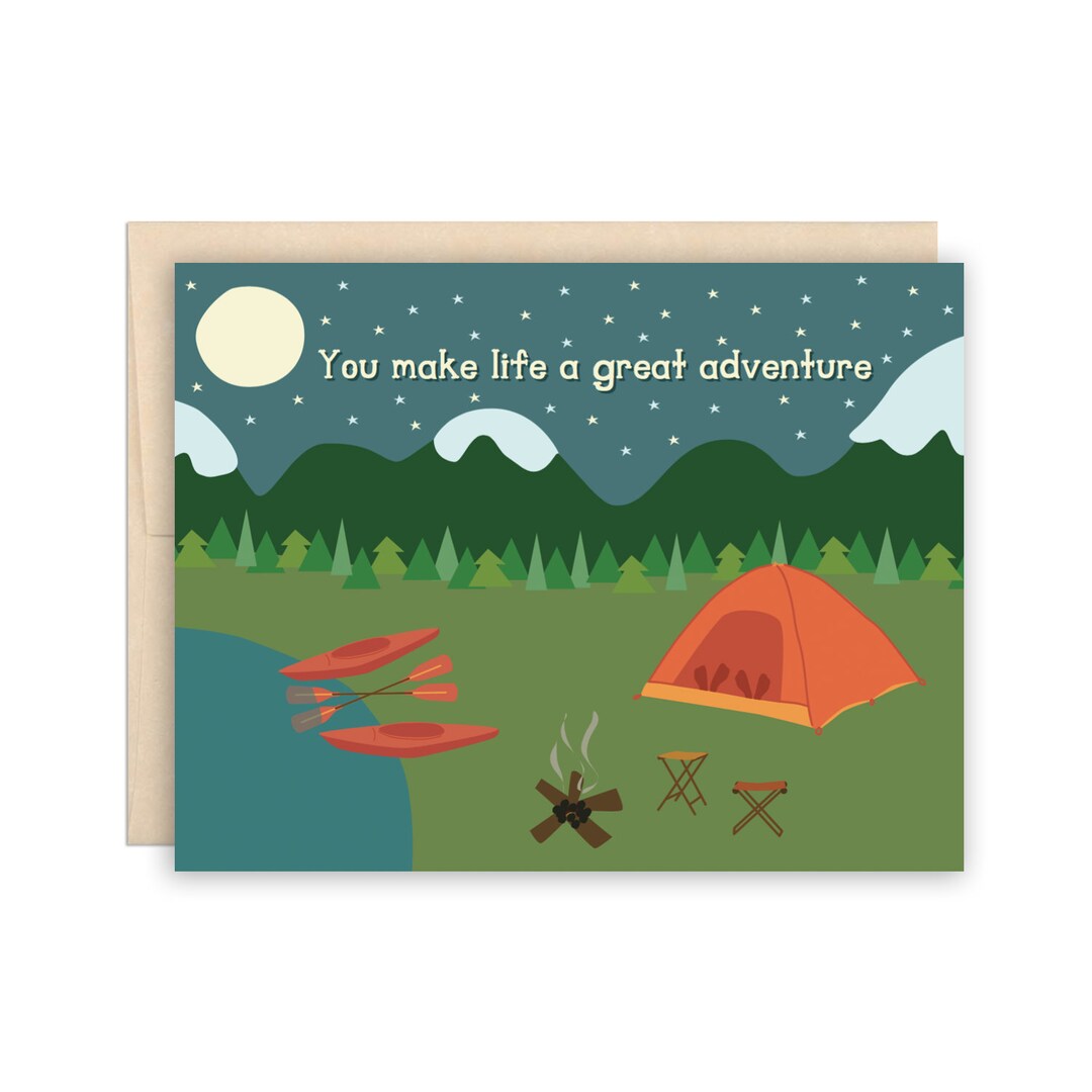 Cute Camping Greeting Card, Valentine, Love, Friendship, Father's Day ...
