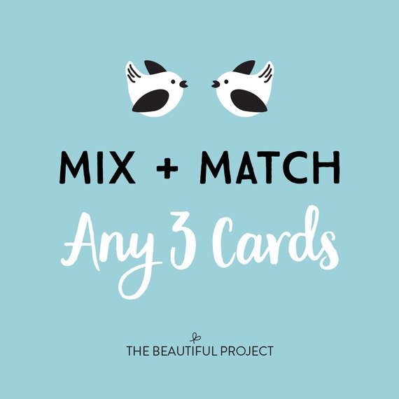 Mix and Match Any 3 Cards Greeting Card Set Card Sale Any | Etsy
