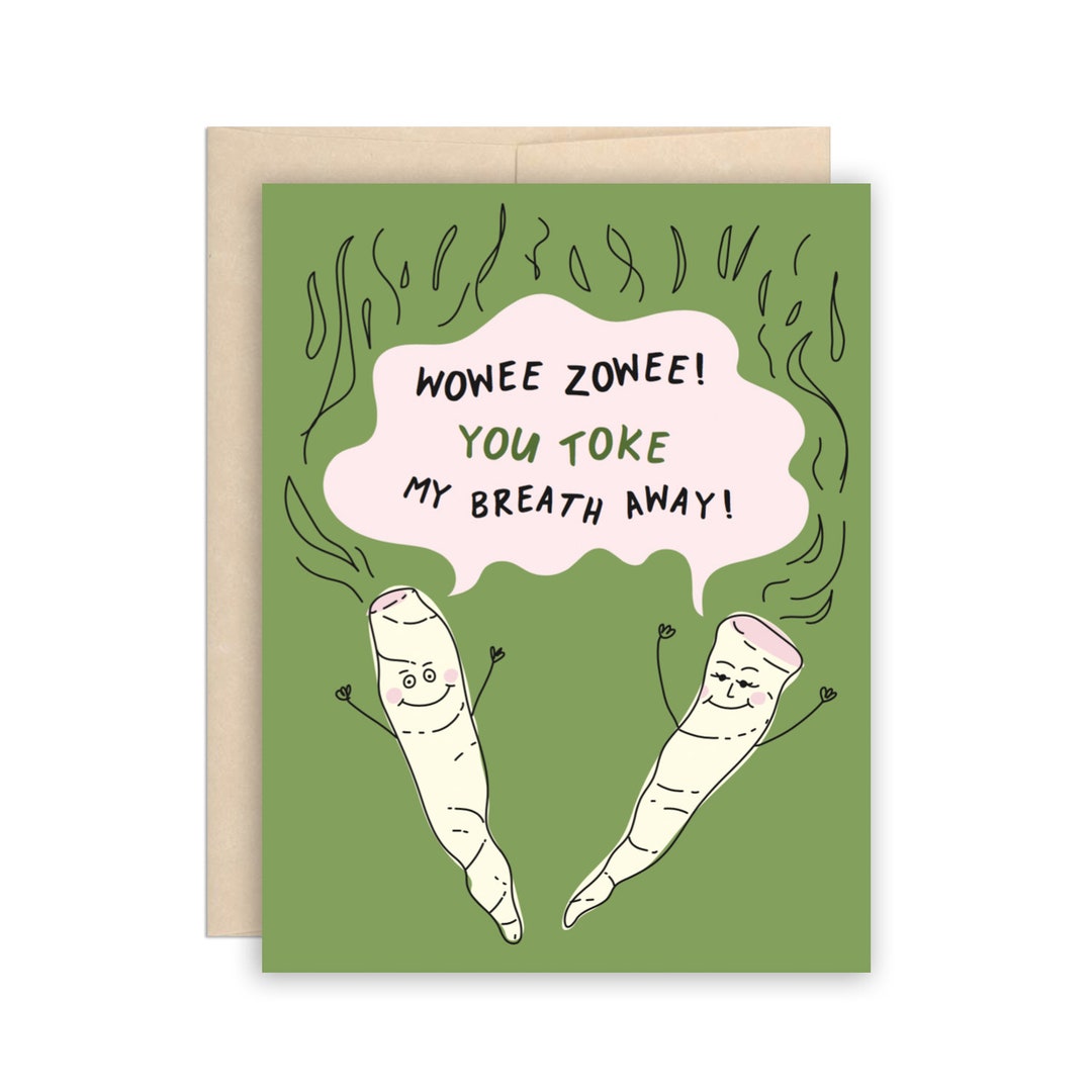 SALE Funny Weed Card, Smokers Love Greeting Card, Blunt Weed Pun Card ...