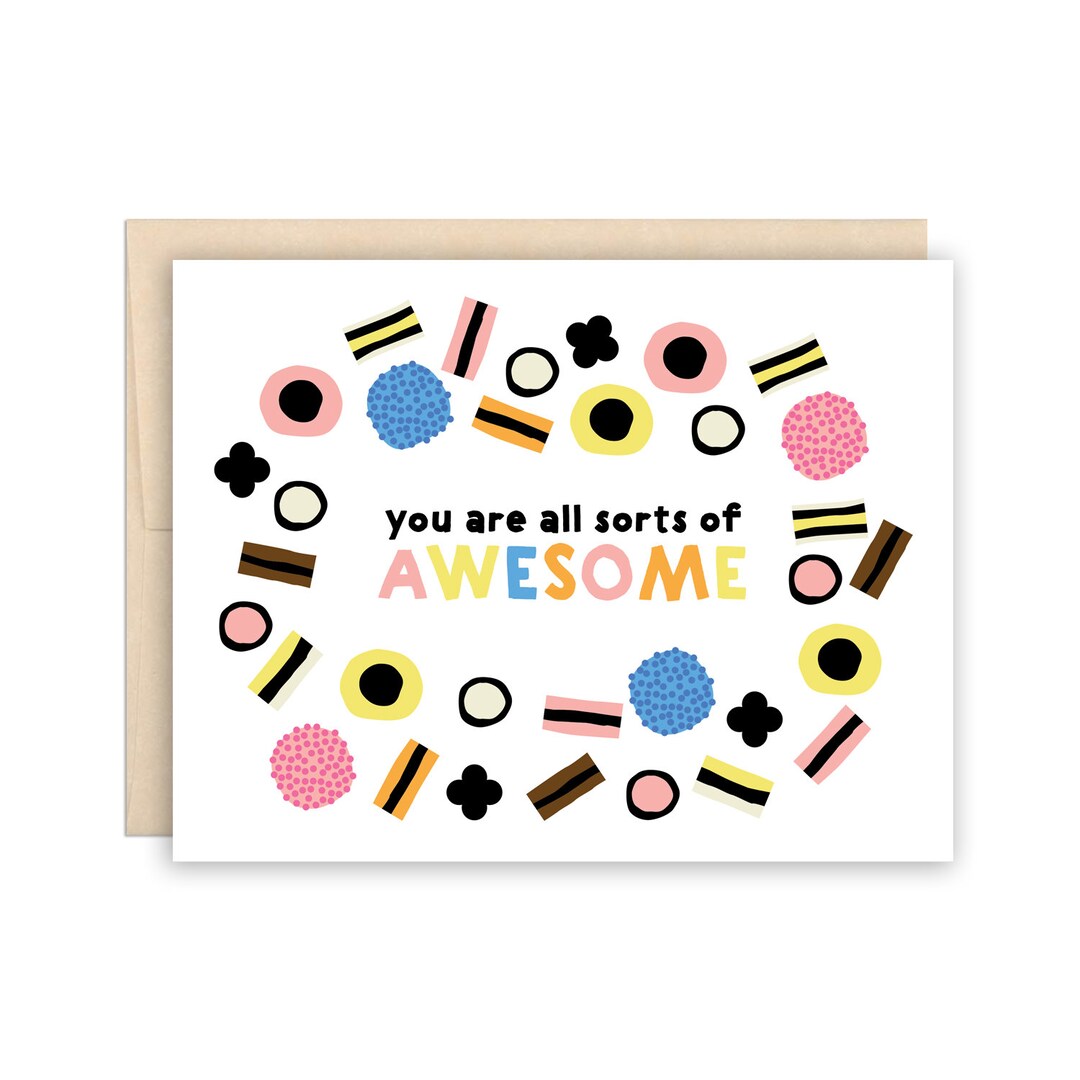 Cute Allsorts Pun Anniversary Card Candy Friendship Card BFF Love ...