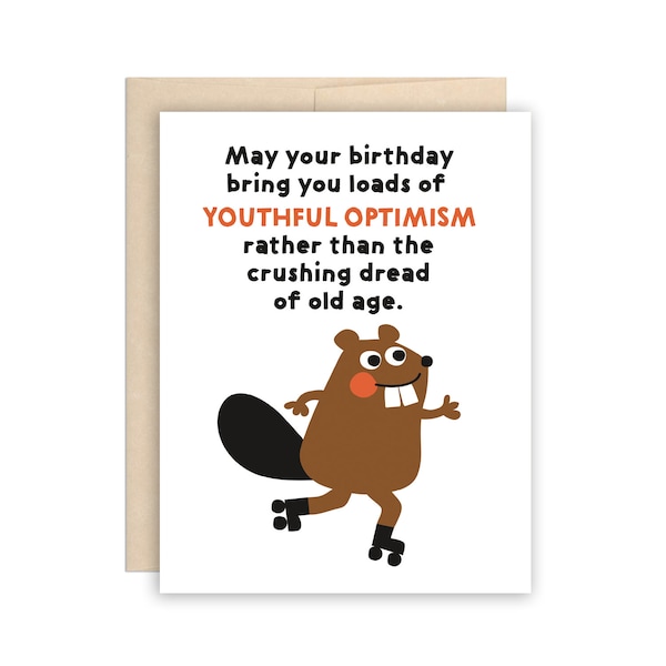 Funny Beaver Birthday Card - Etsy