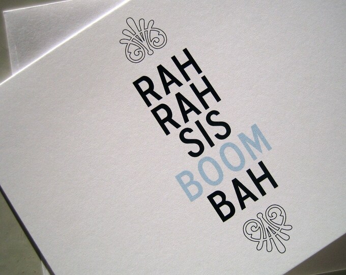 SALE - Rah Rah Sis Boom Bah Wordy Note Card - Etsy