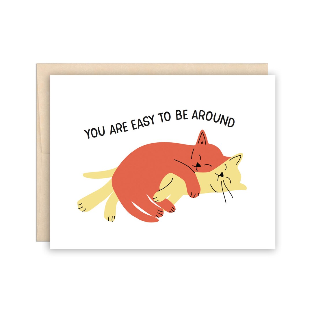 Cats Cuddling Love Card, Cute Dating Card, Anniversary Card ...