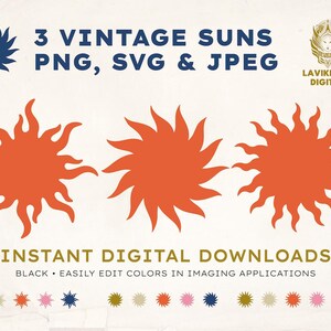 Retro Sun Png Svg Hippy Sun Svg Sublimation File Retro Svg for Laser ...