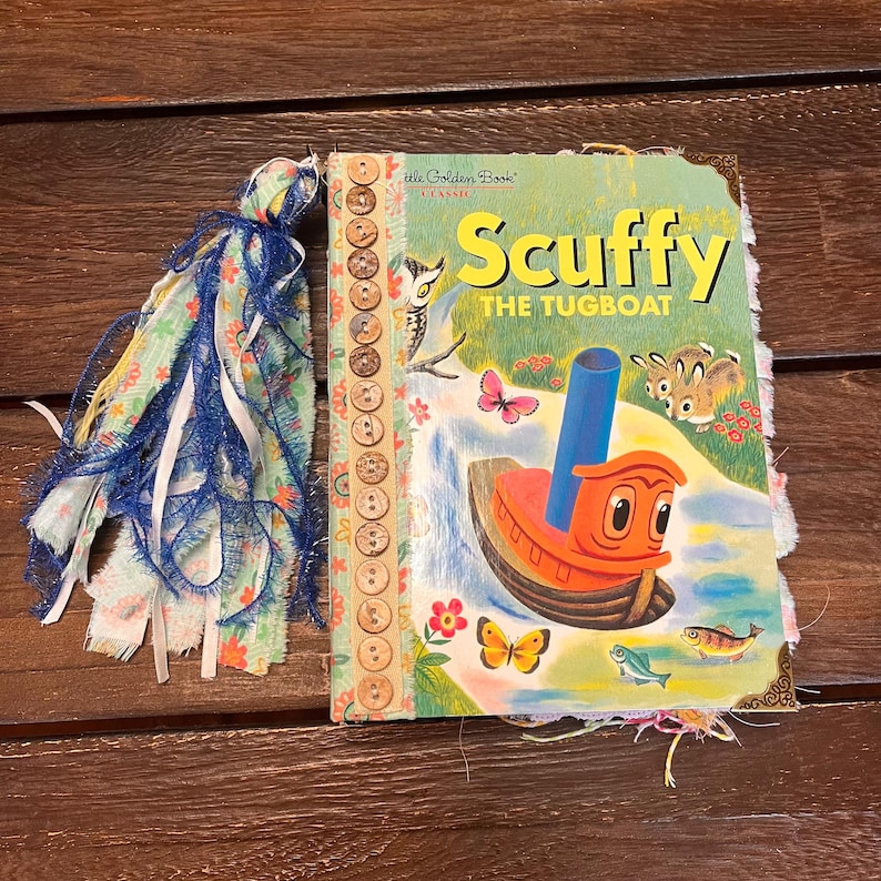 Scuffy the Tugboat Little Golden Book Handmade Decorated Junk Journal ...