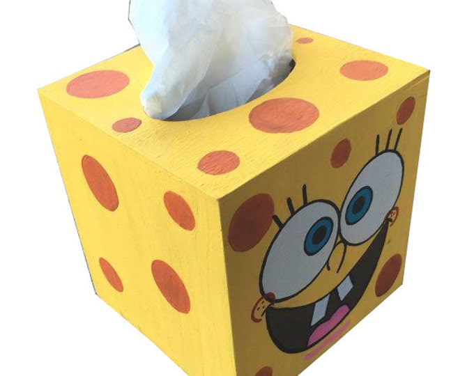 Sponge Bob Squarepants Tissue Box Hand Painted Spongebob - Etsy
