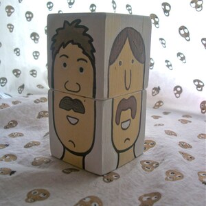 Build A Man Mustache 2 Block Set Hand Painted by Debbie is - Etsy