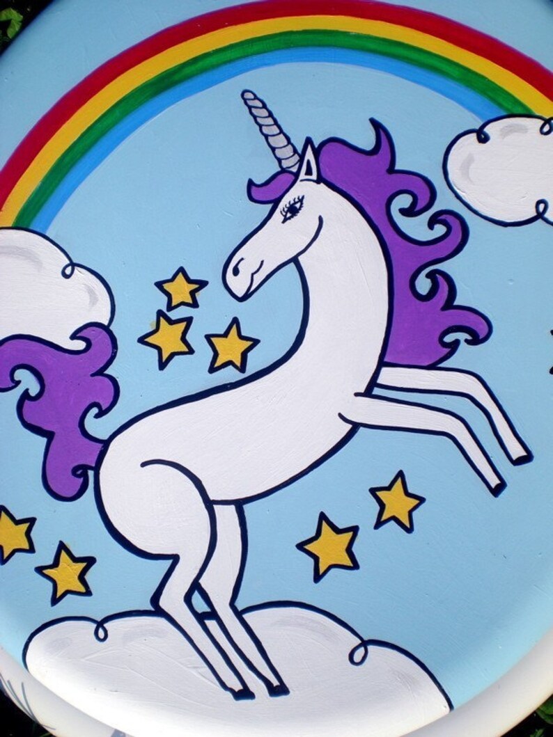 Unicorn and Rainbow Toilet Seat Hand Painted by Debbie is Adopted ...
