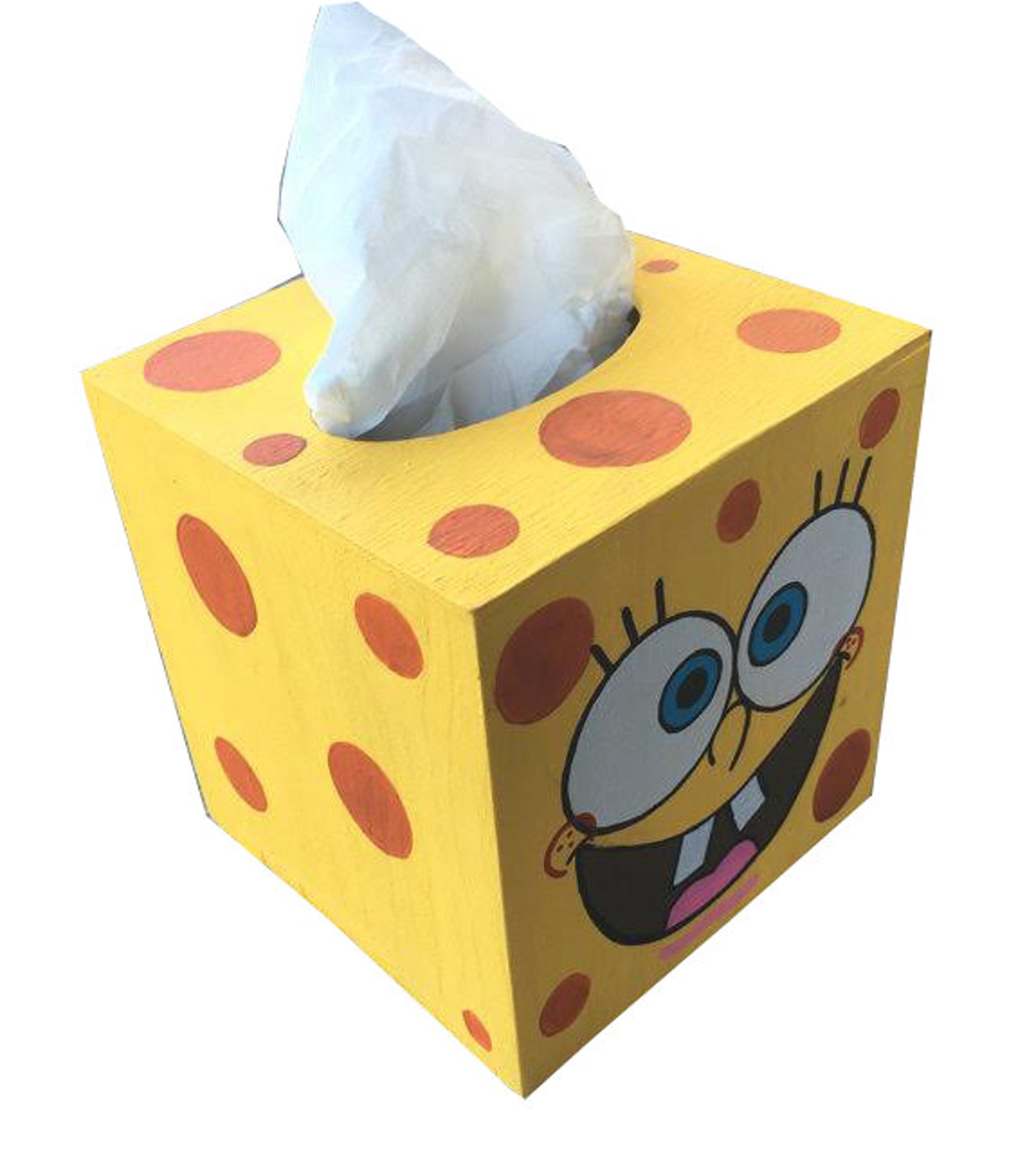 Sponge Bob Squarepants Tissue Box Hand Painted Spongebob - Etsy