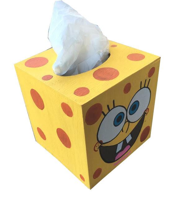 Sponge Bob Squarepants Tissue Box Hand Painted Spongebob - Etsy