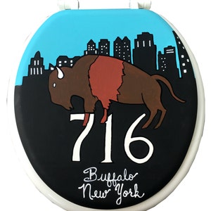 Buffalo Hand Painted Toilet Seat 716 Buffalove Bathroom Decor Remodel ...