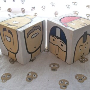 Build A Man Mustache 2 Block Set Hand Painted by Debbie is - Etsy