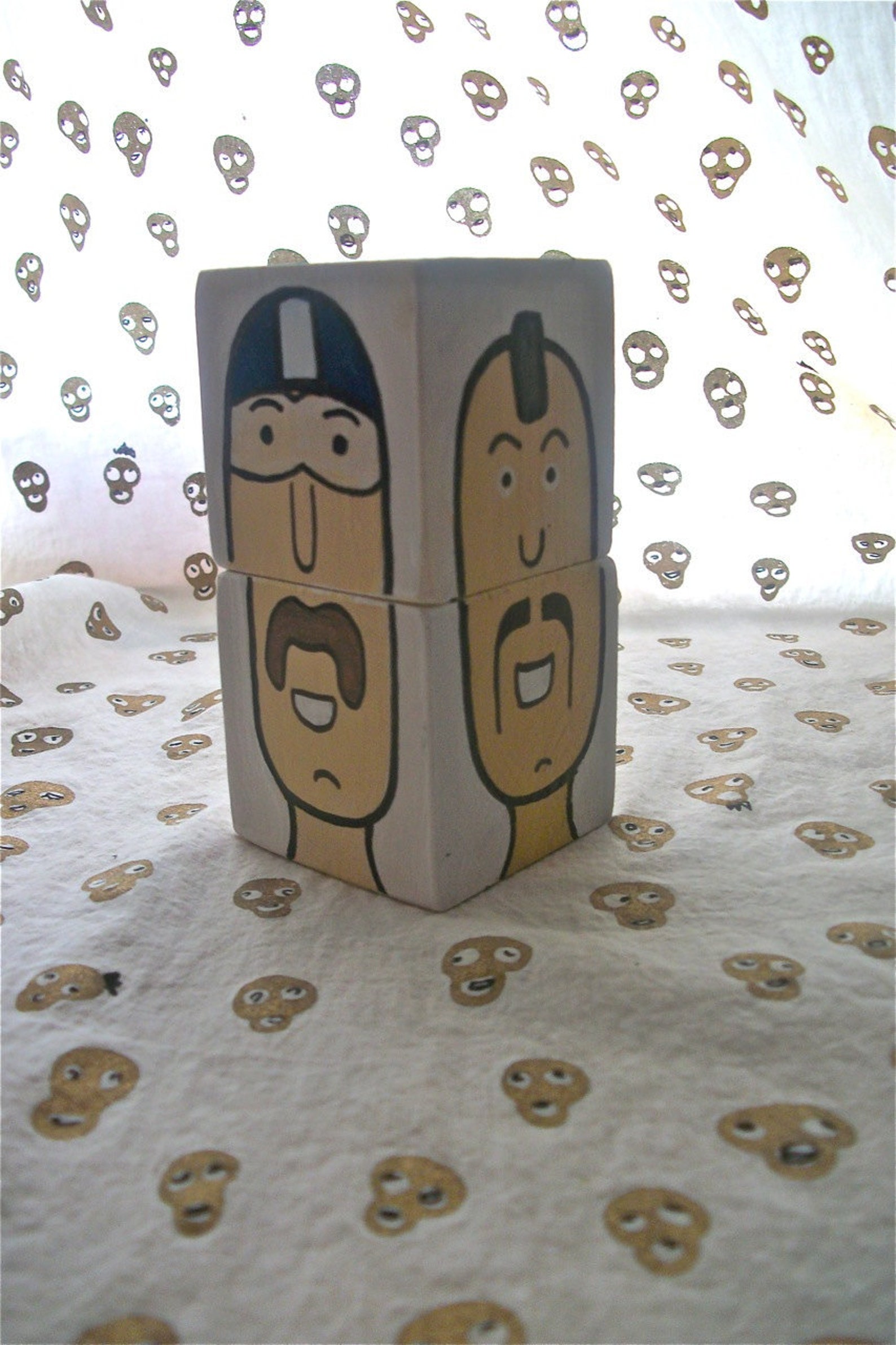 Build A Man Mustache 2 Block Set Hand Painted by Debbie is - Etsy