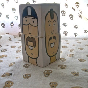 Build A Man Mustache 2 Block Set Hand Painted by Debbie is - Etsy