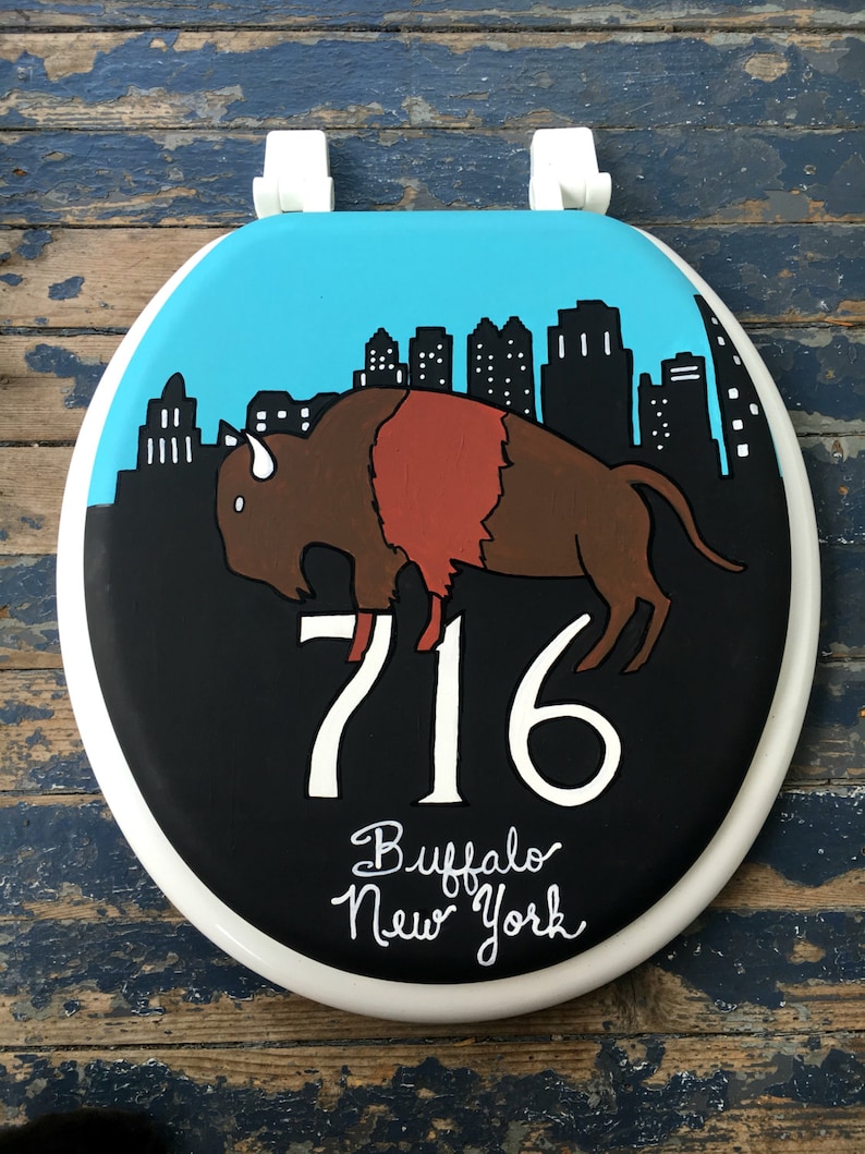 Buffalo Hand Painted Toilet Seat 716 Buffalove Bathroom Decor - Etsy