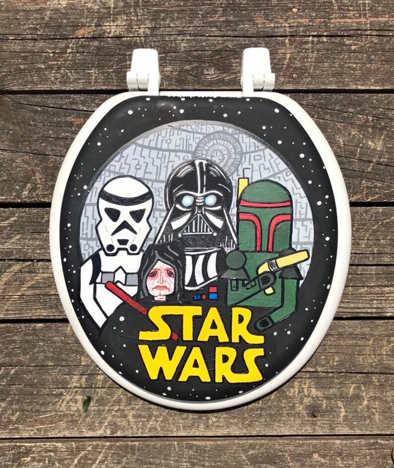 Star Wars Hand Painted Toilet Seat Halloween Wedding Grad Birthday Man ...