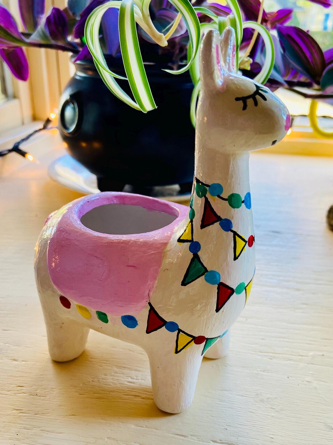 Sweet Llama Ceramic Planter Hand Painted Nursery - Etsy